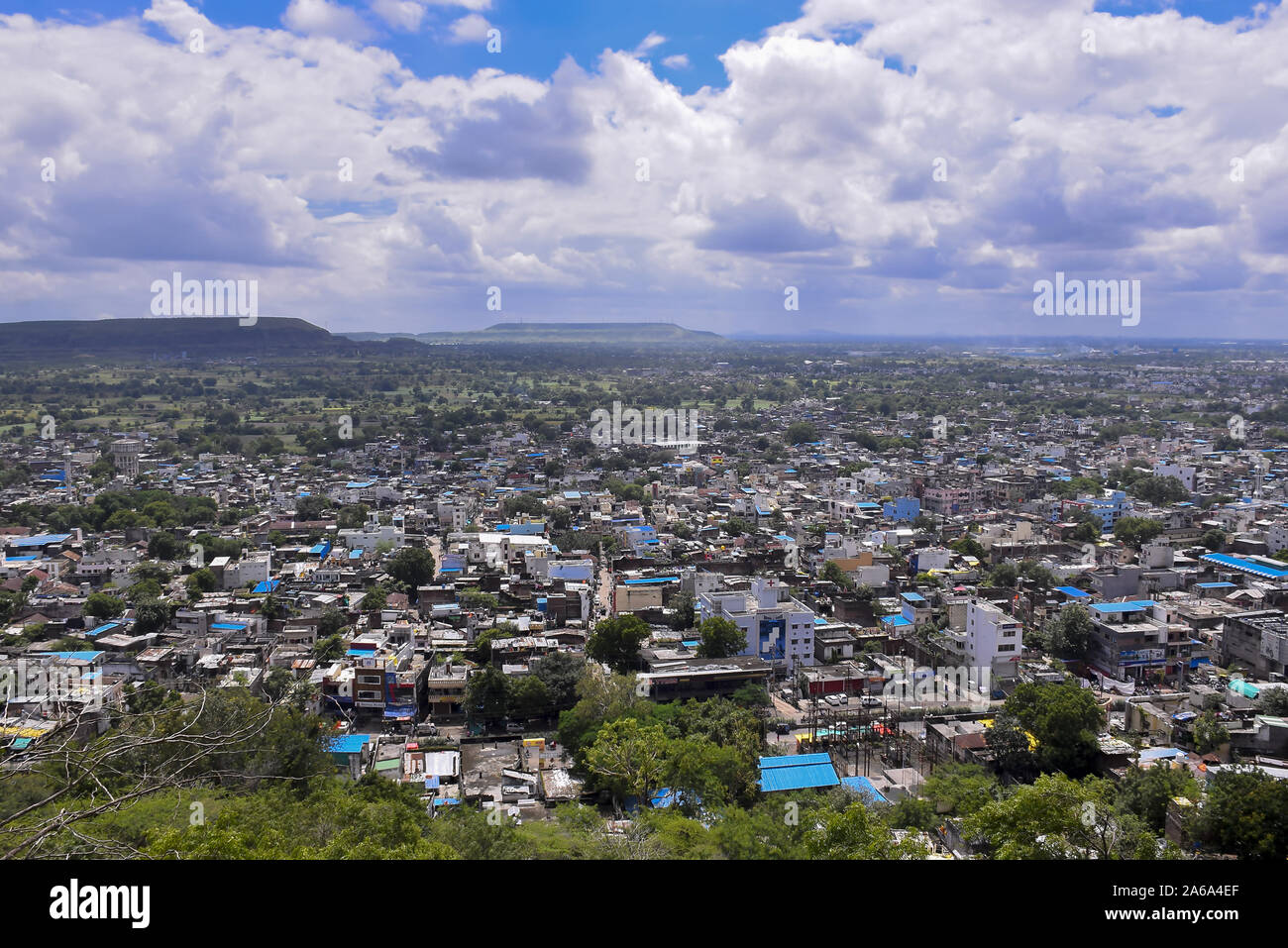 beautiful view of dewas city from the top of the hill Stock Photo - Alamy