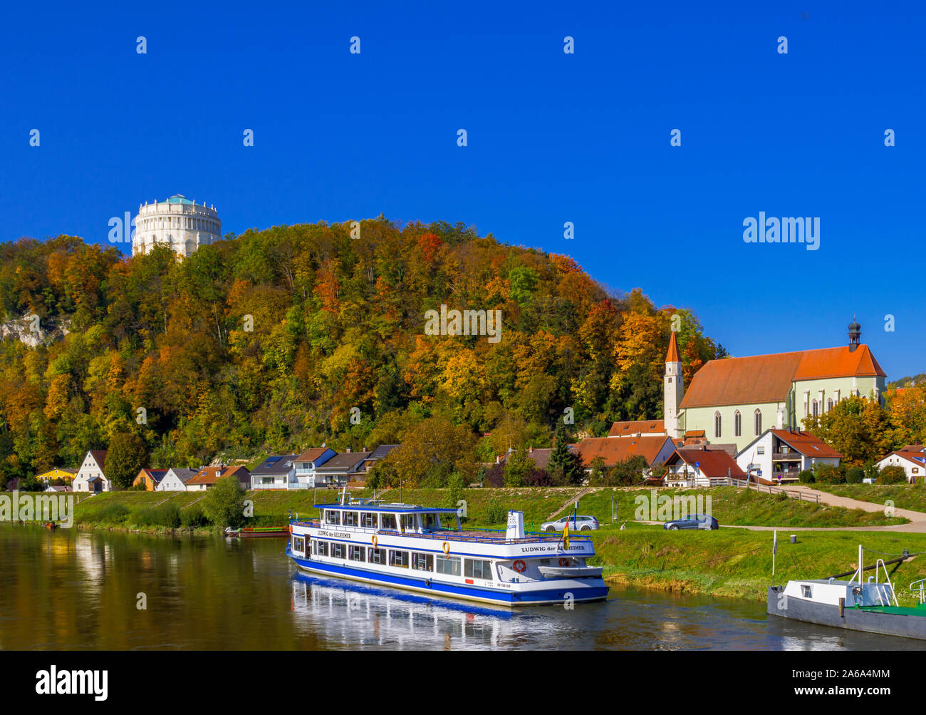Liberation Hall and Danube, Kelheim, Danube Gorge Nature Reserve, Lower ...