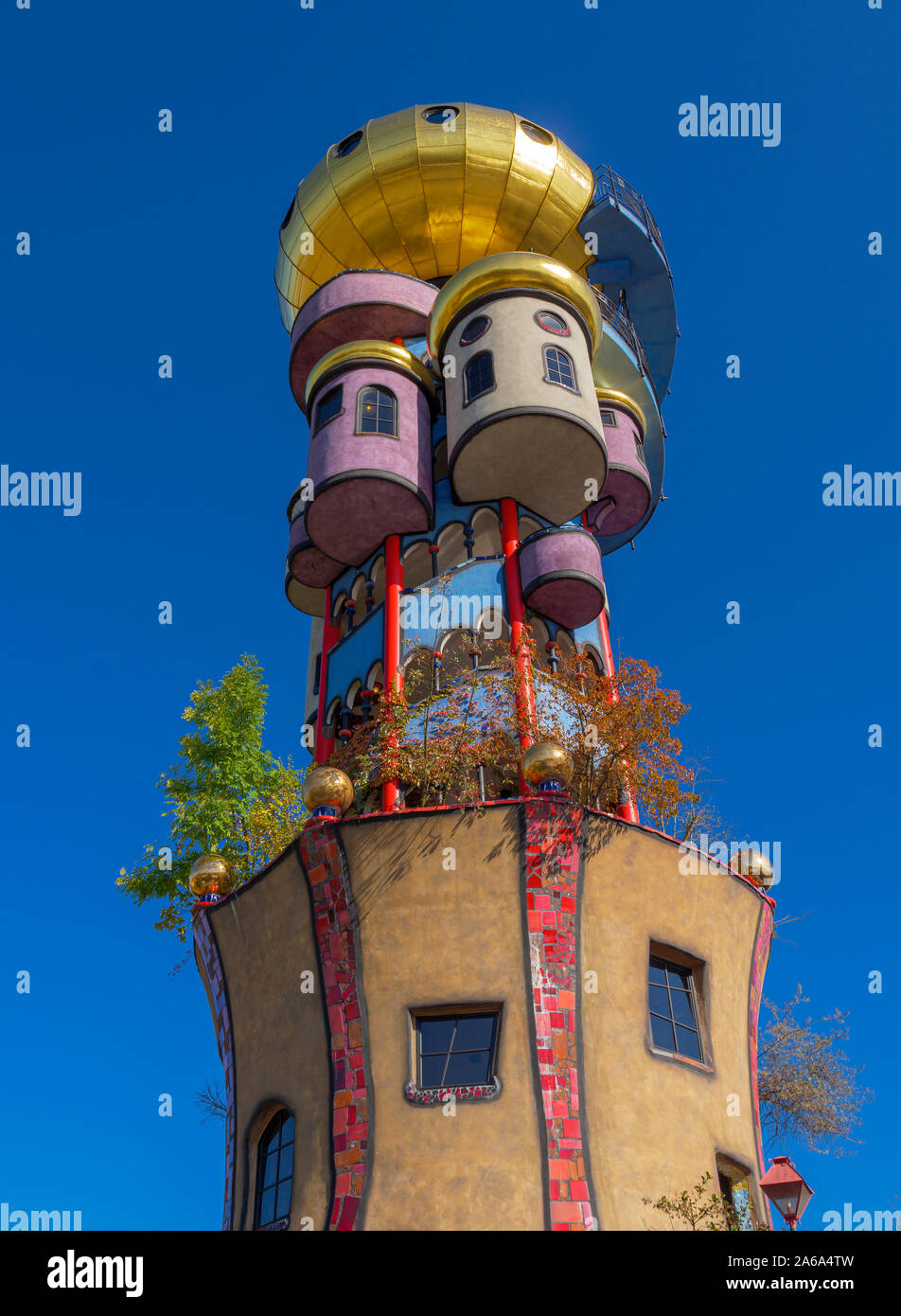 Kuchlbauer tower by architect Friedensreich Hundertwasser, Kuchlbauer ...