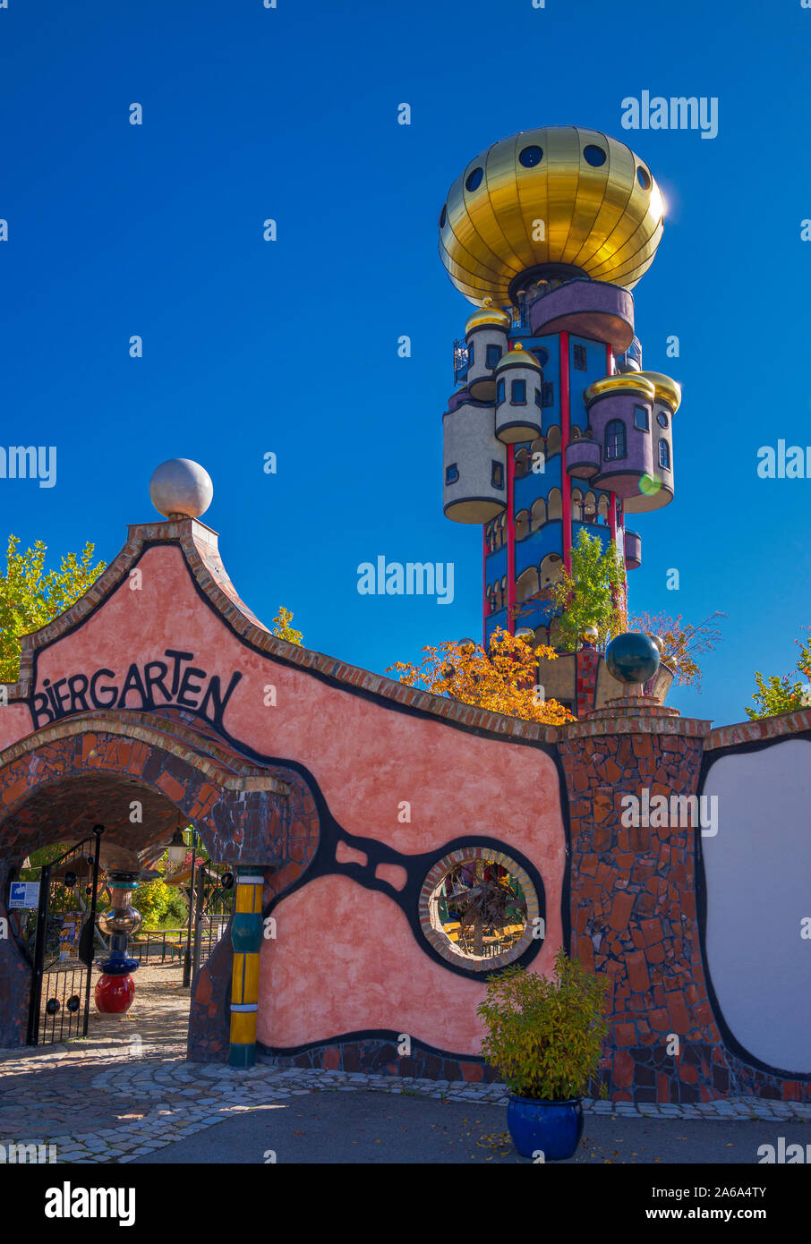 Kuchlbauer tower by architect Friedensreich Hundertwasser, Kuchlbauer ...