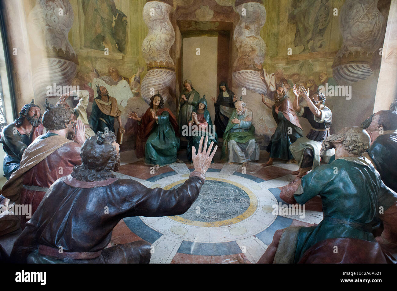Italy, Lombardy, Varese. Sacred street of the Sacro Monte di Varese ...
