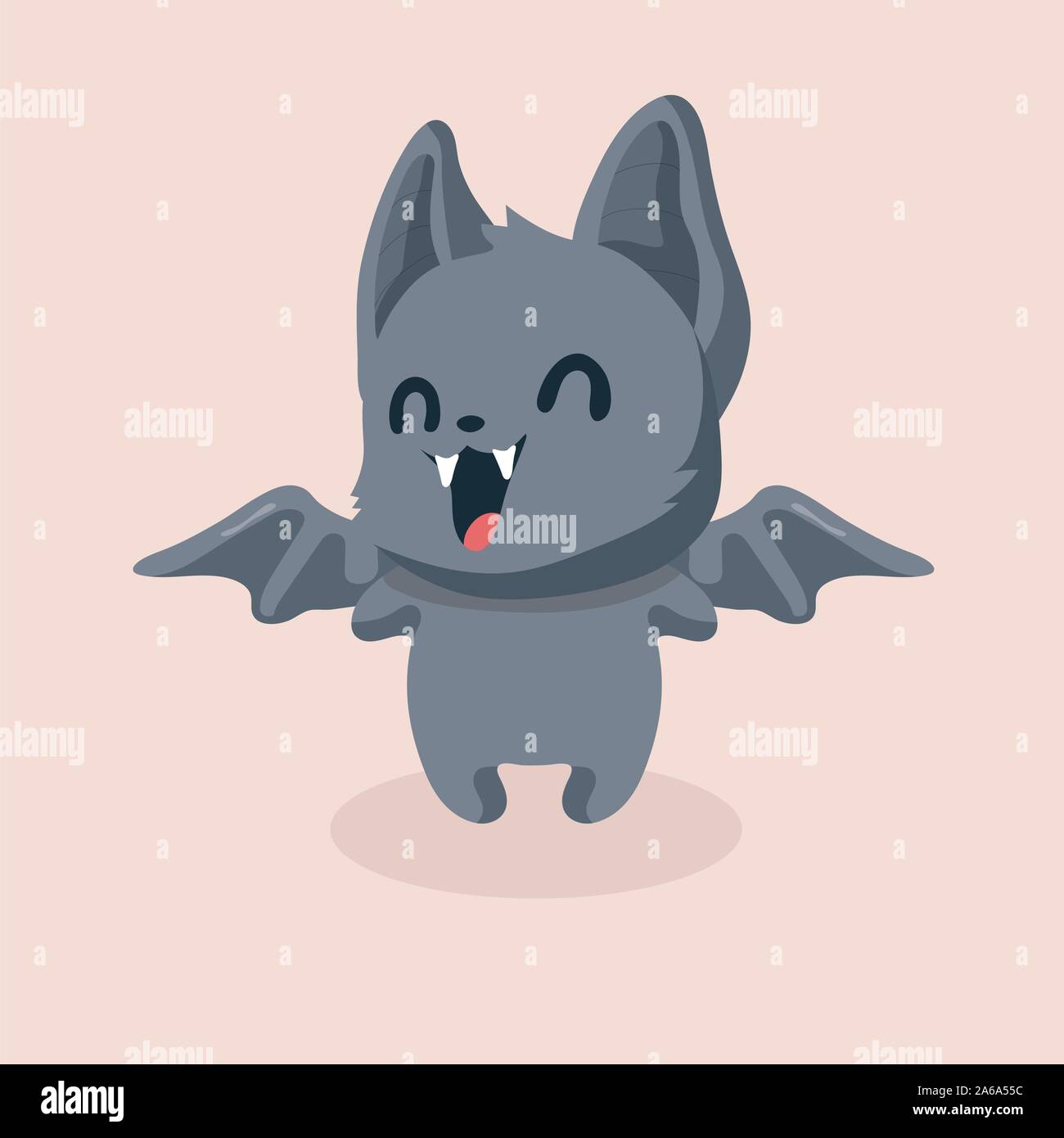Cute bat cartoon on pastel background Stock Vector Image & Art - Alamy