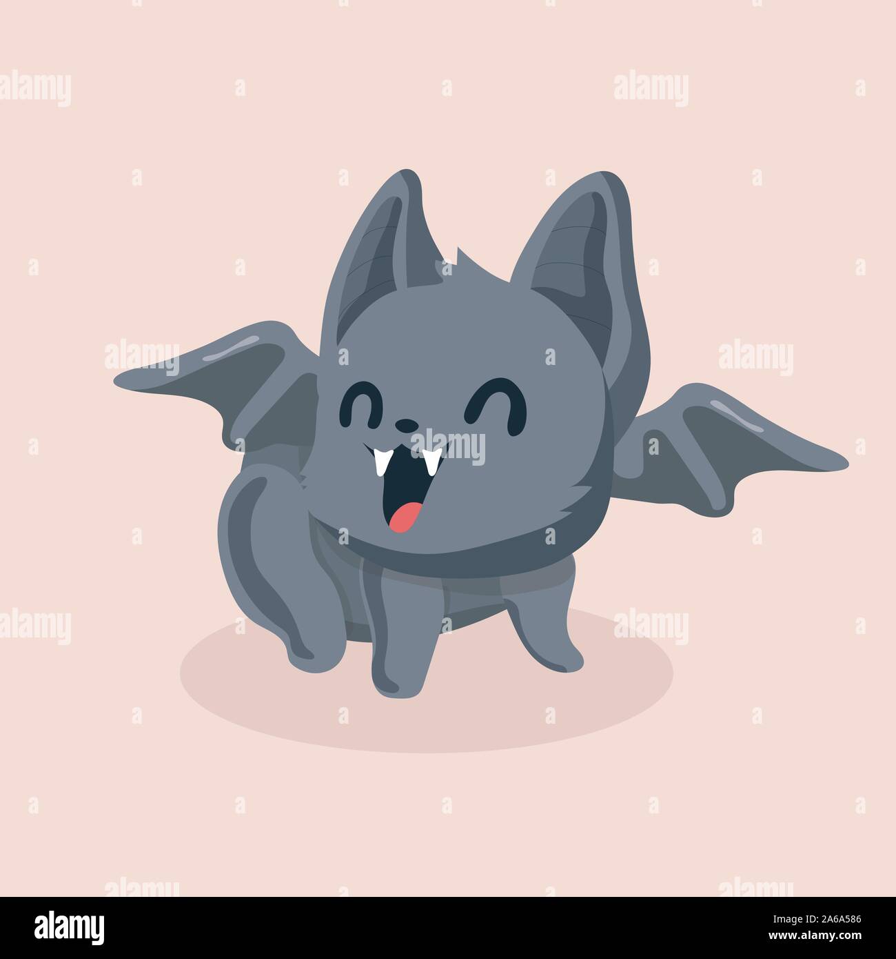 Cute bat cartoon on pastel background Stock Vector Image & Art - Alamy