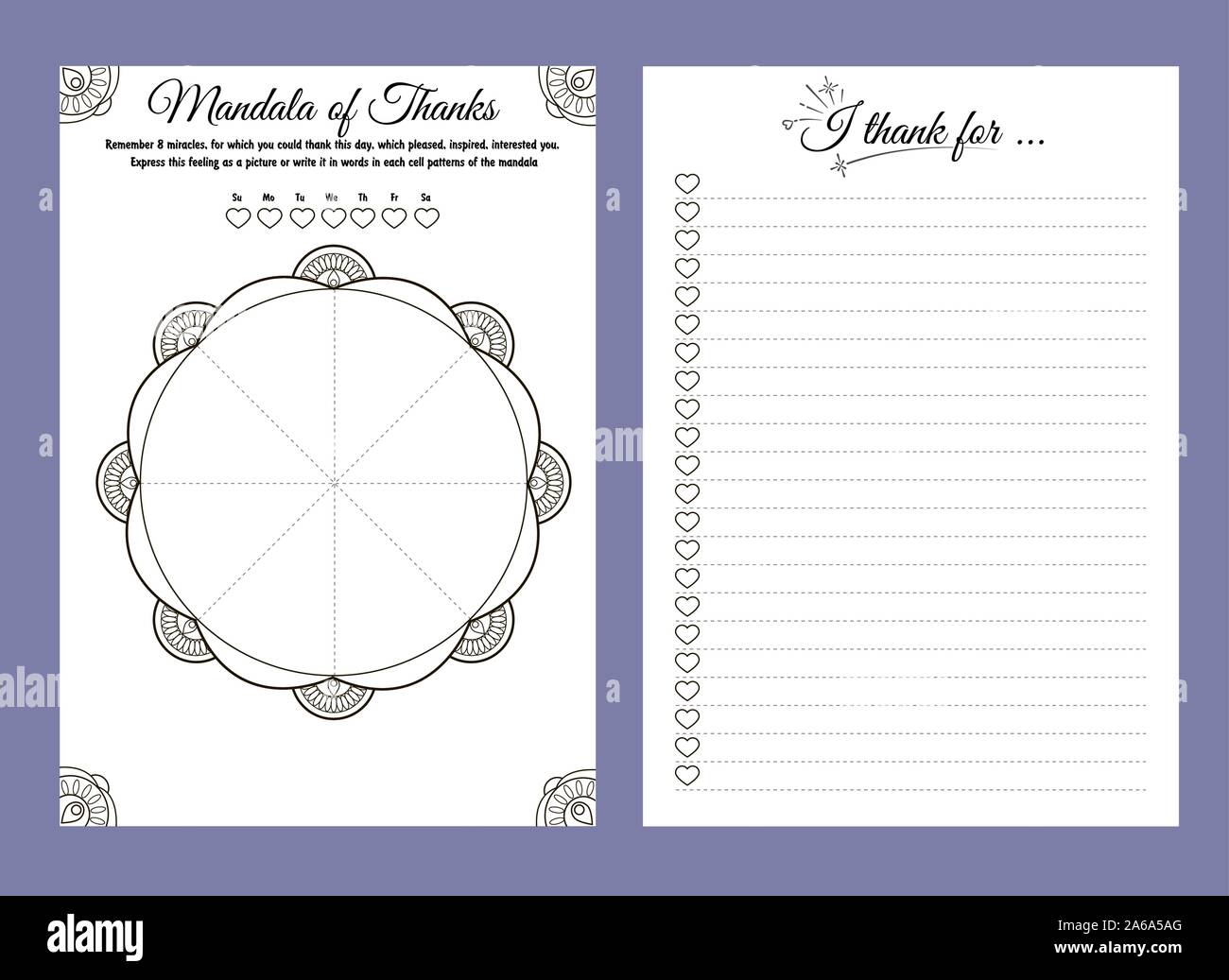 Thanks diary Stock Vector Images - Alamy