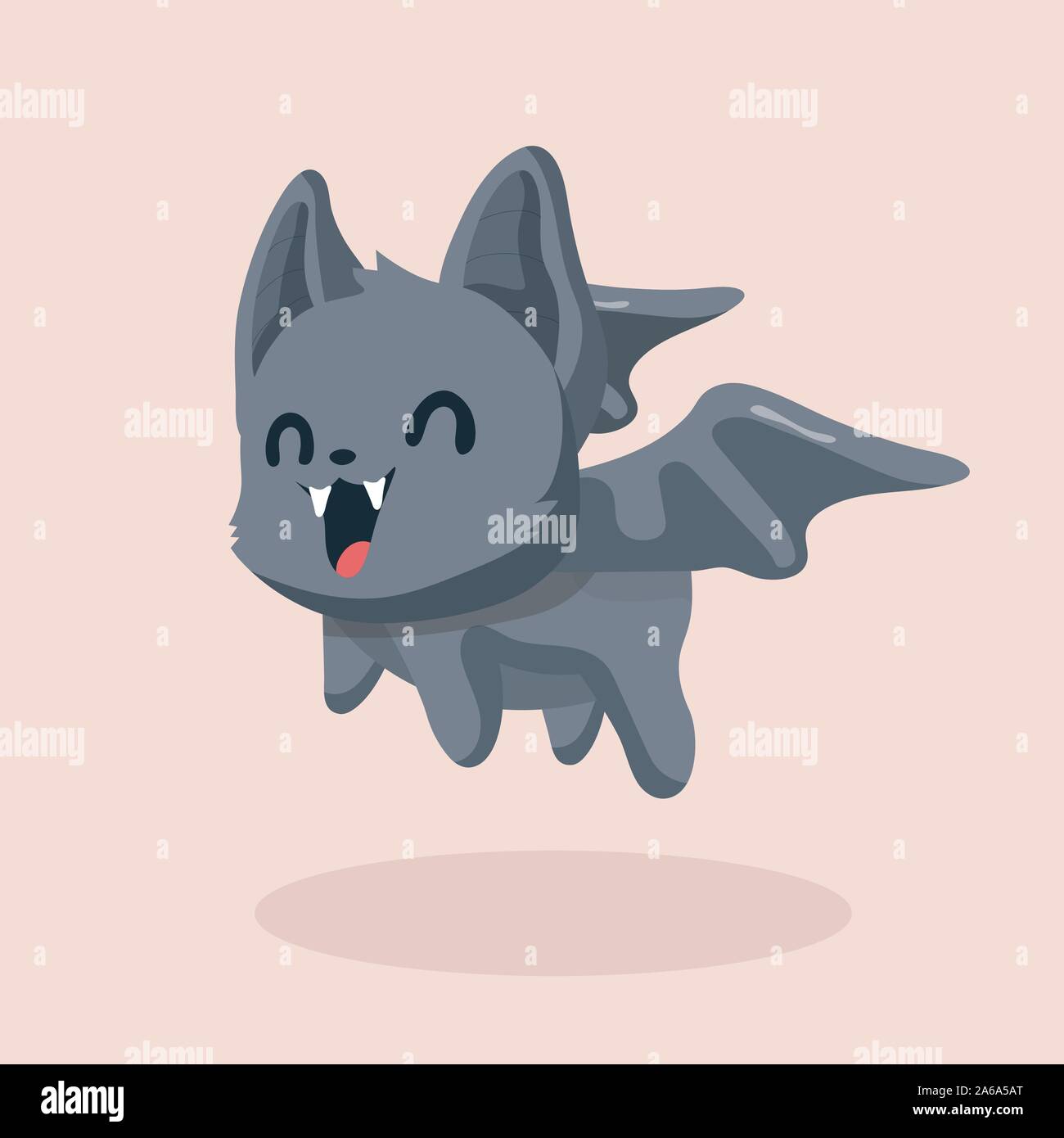 Cute bat cartoon on pastel background Stock Vector Image & Art - Alamy