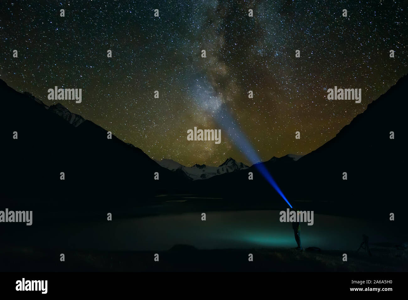Night milky way flashlight hi-res stock photography and images - Alamy