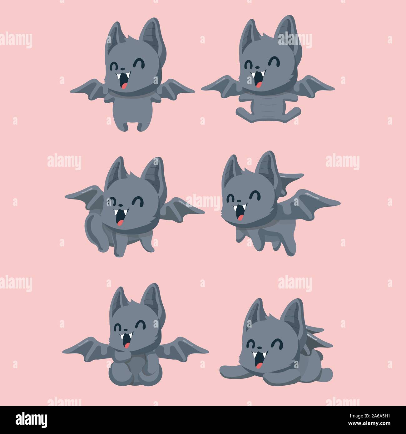 Set of cute bats on pastel background Stock Vector Image & Art - Alamy