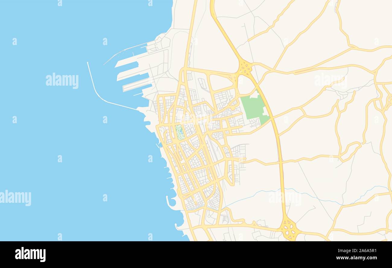 Printable street map of Tartus, Syria. Map template for business use ...