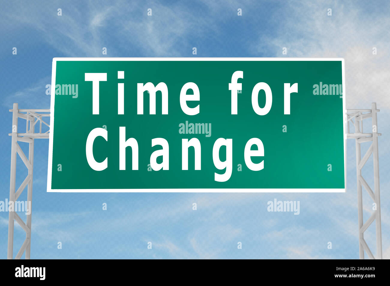 3D illustration of Time for Change script on road sign Stock Photo - Alamy