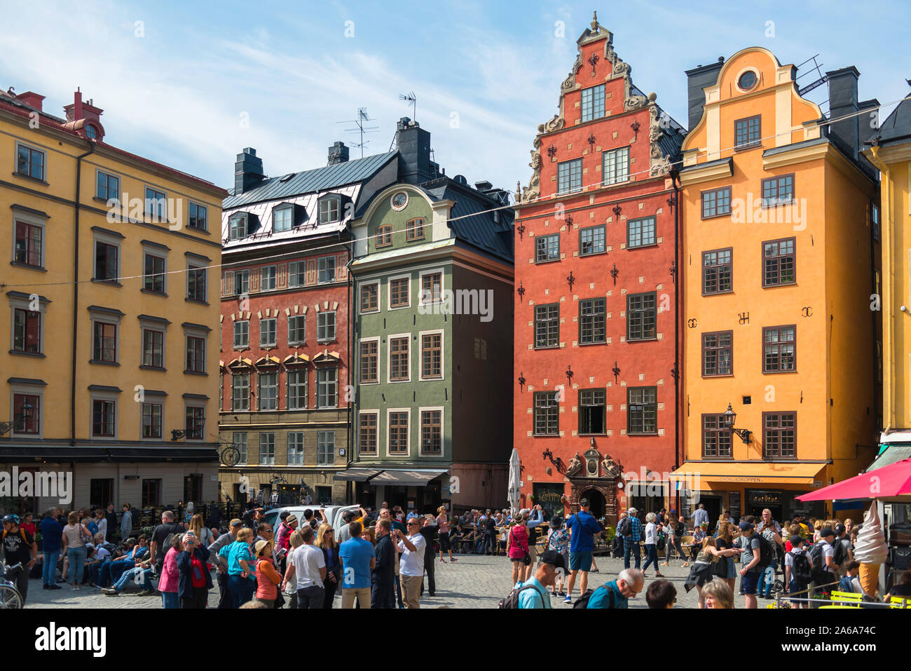 Gamla Stan Stockholm View In Summer Of The Colorful Market Square Gamla Stan Stockholm View In Summer Of The Colorful Market Square