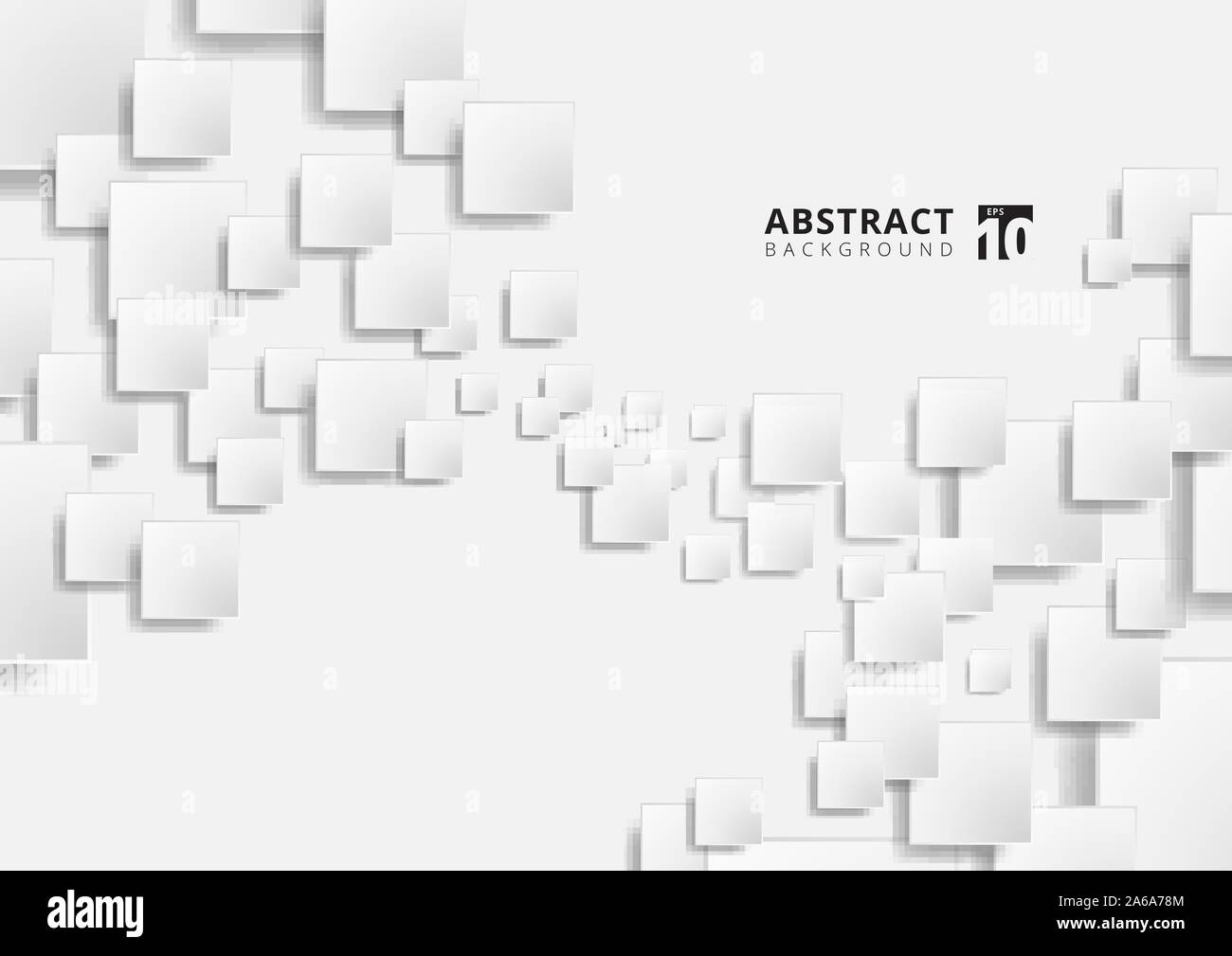 Abstract white geometric squares shape overlapping pattern on gray ...