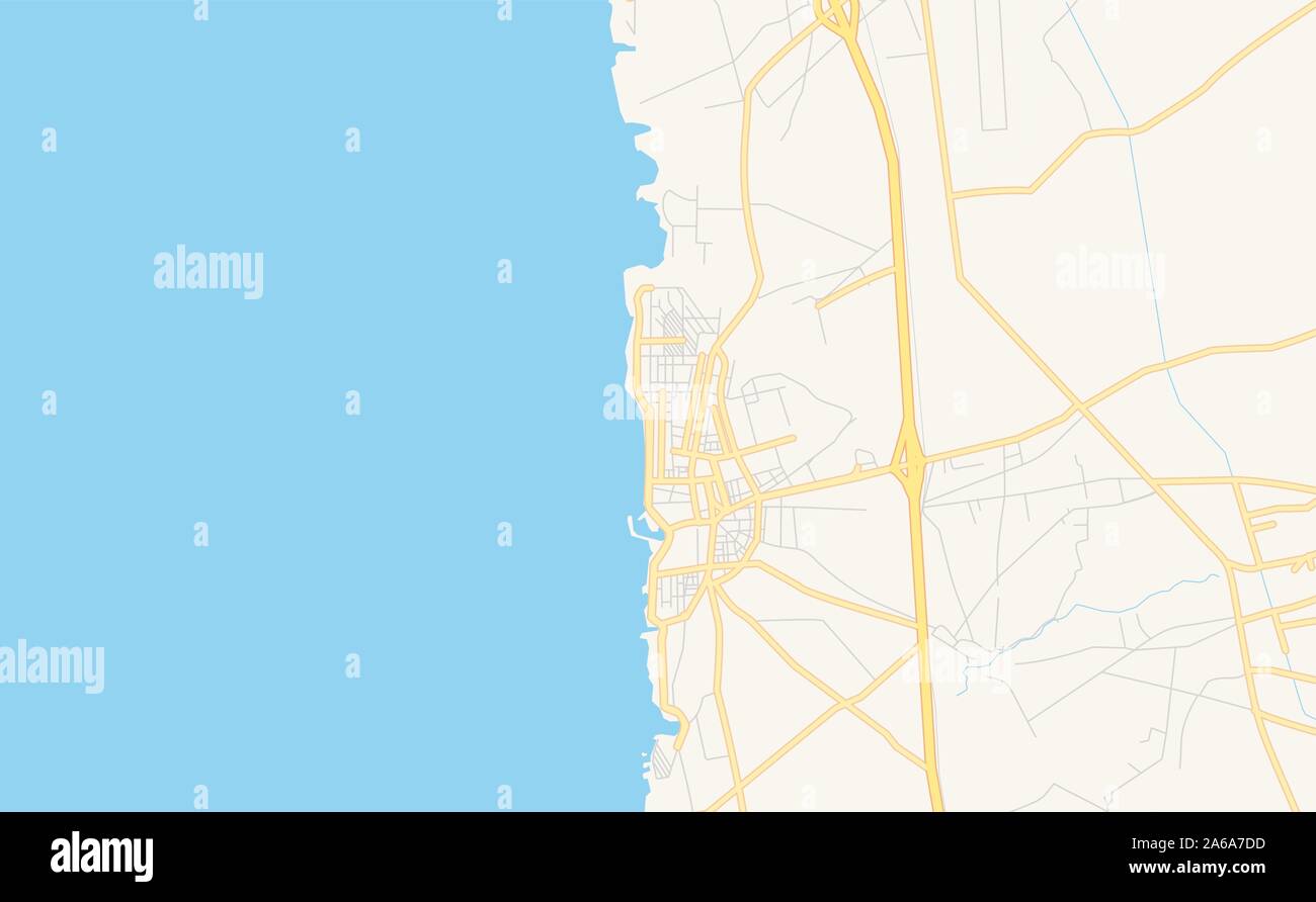 Printable street map of Jableh, Syria. Map template for business use ...