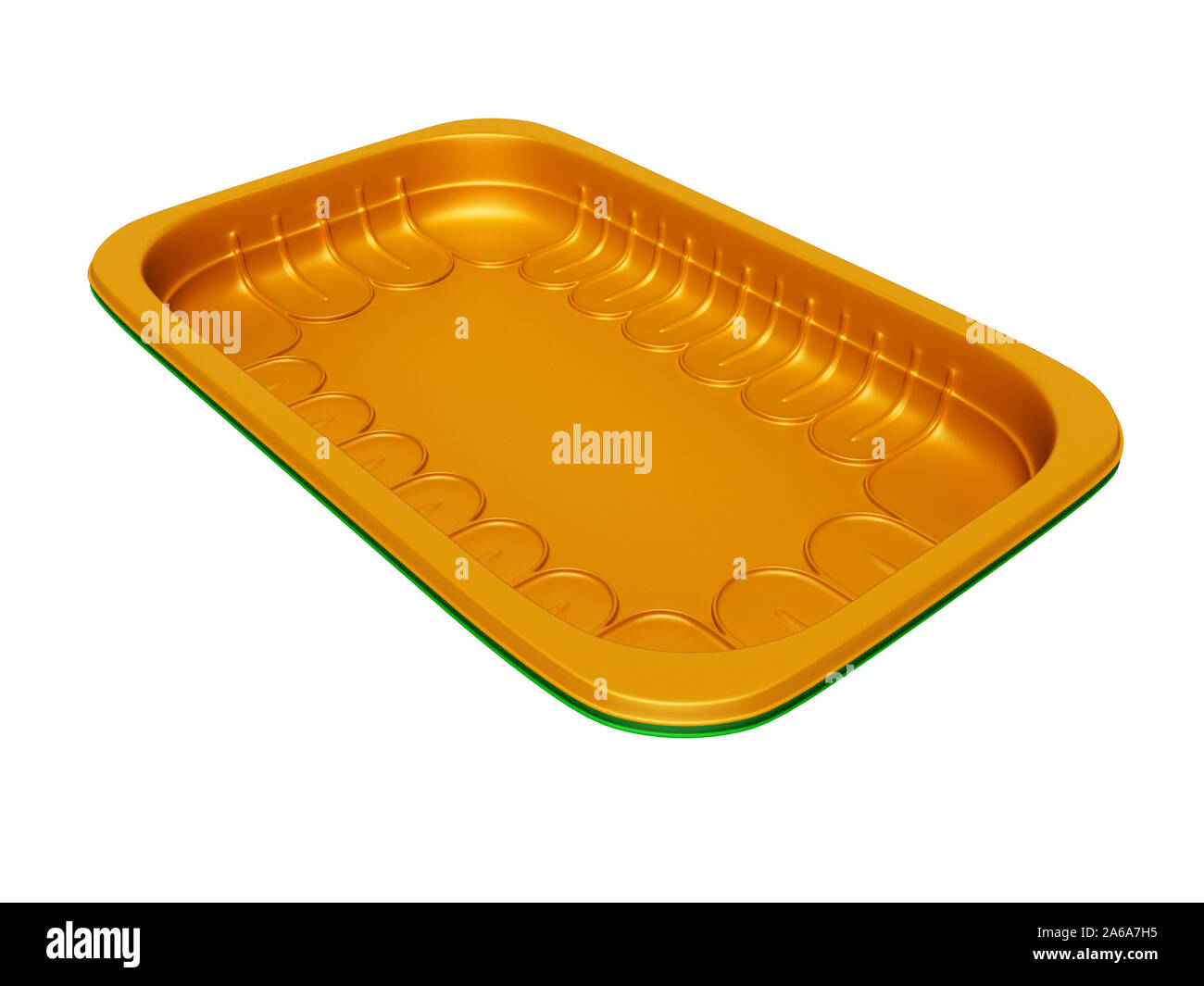 Modern two kitchen plastic trays of different colors 3d render on white ...