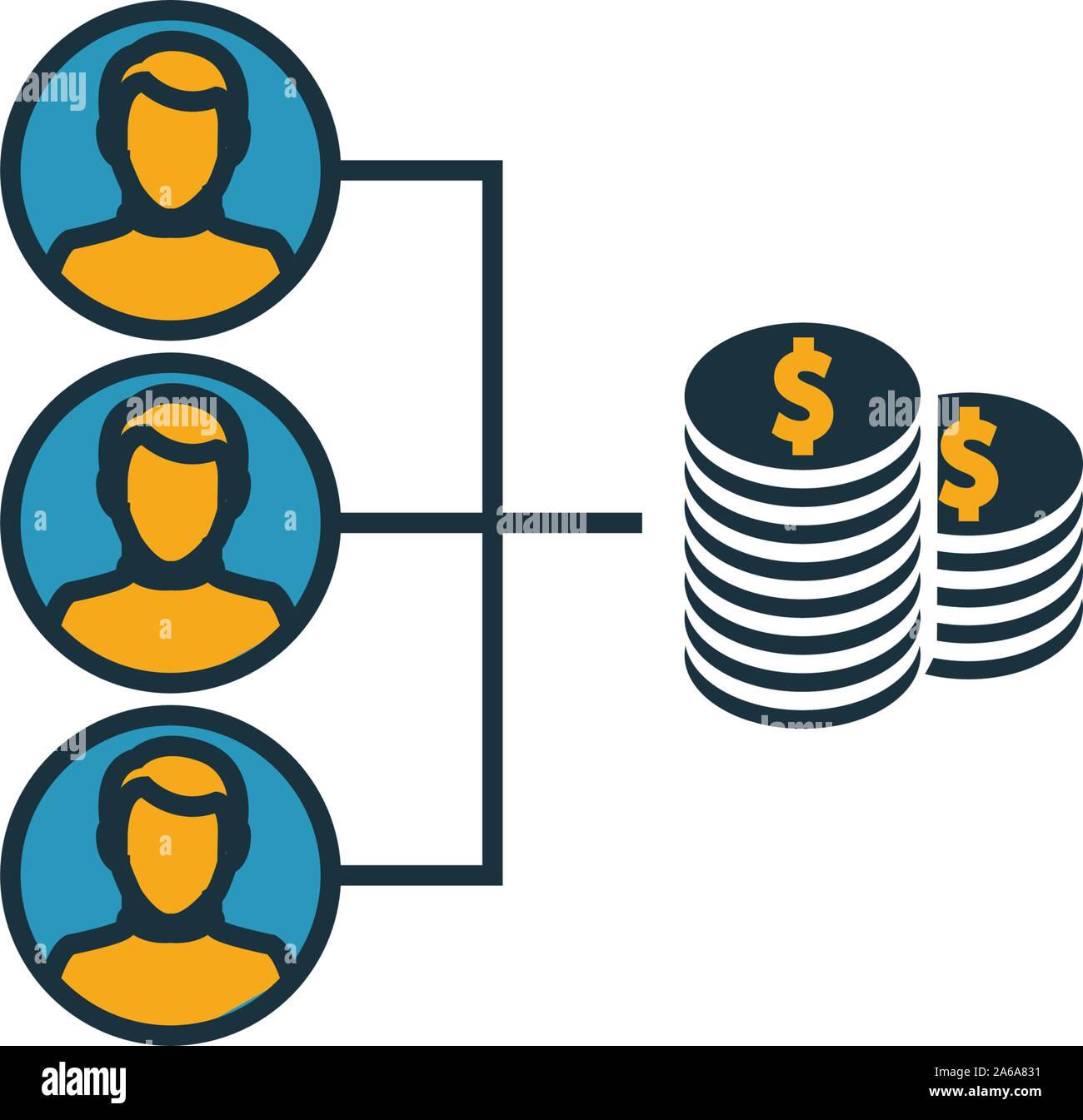Contribution icon. Simple element from project management icons ...