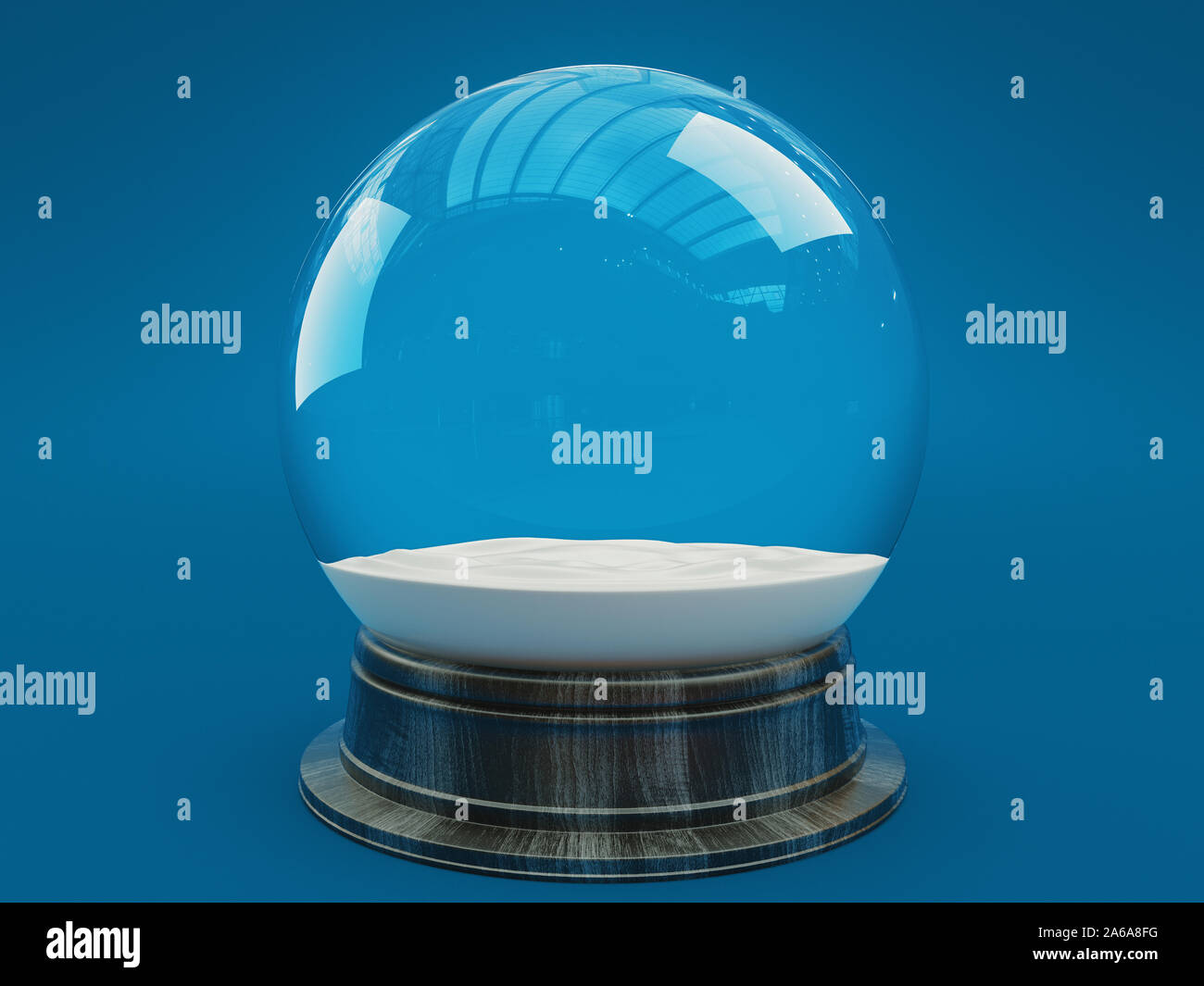 Beautiful snow ball or snowglobe empty inside. 3d rendering Stock Photo ...