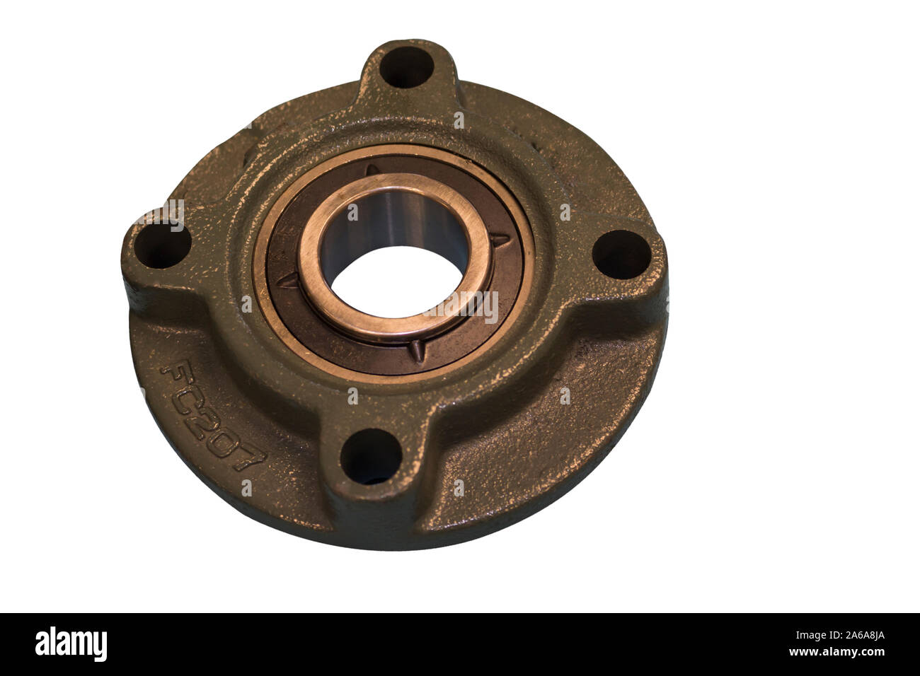 bearing with cast iron housing ; isolated white background ; for ...