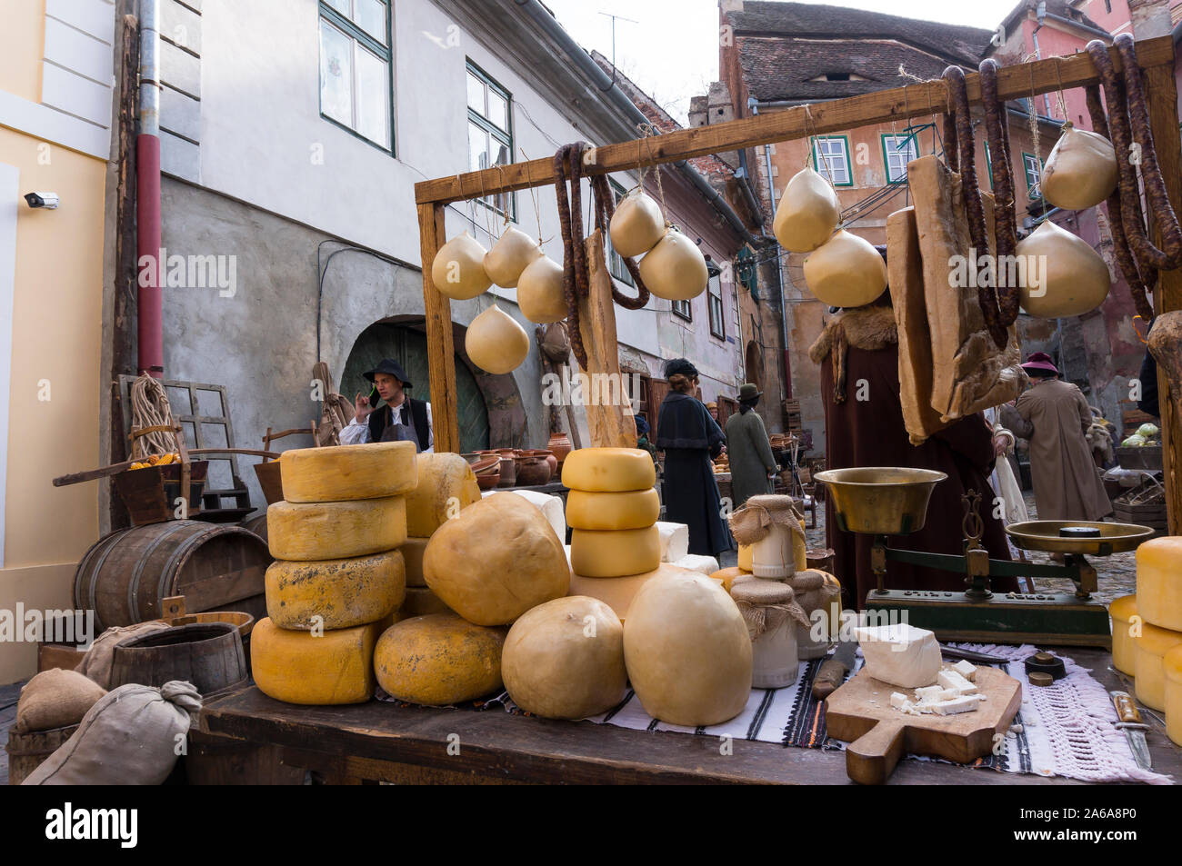 Traditional Medieval Market in Sibiu, Transylvania Stock Photo - Alamy