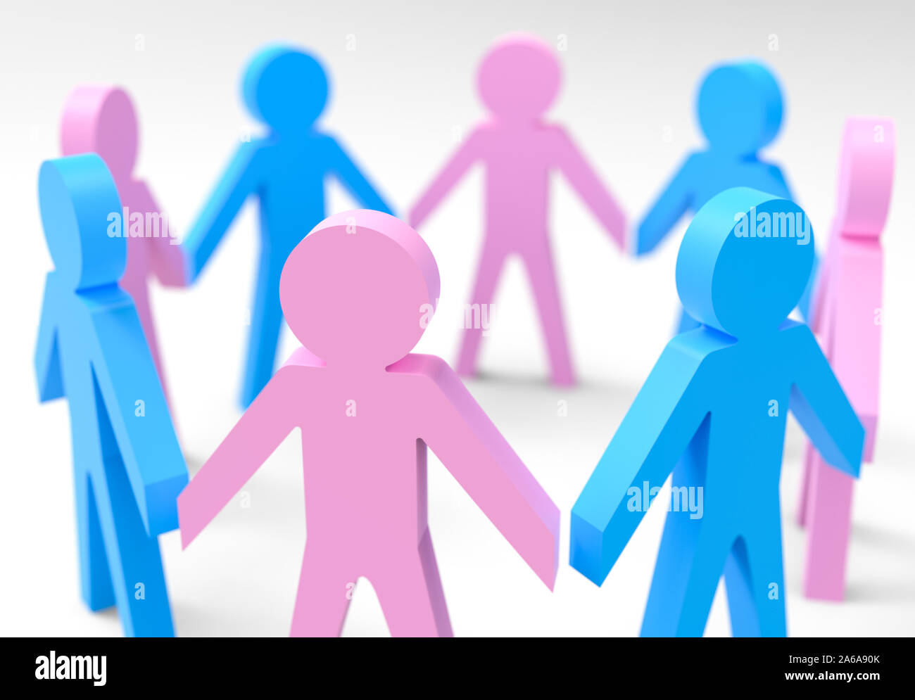 Round dance group of people concept, 3d rendering Stock Photo - Alamy