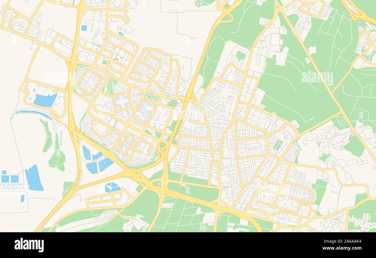 Printable street map of Rishon LeZion, District Center, Israel. Map ...