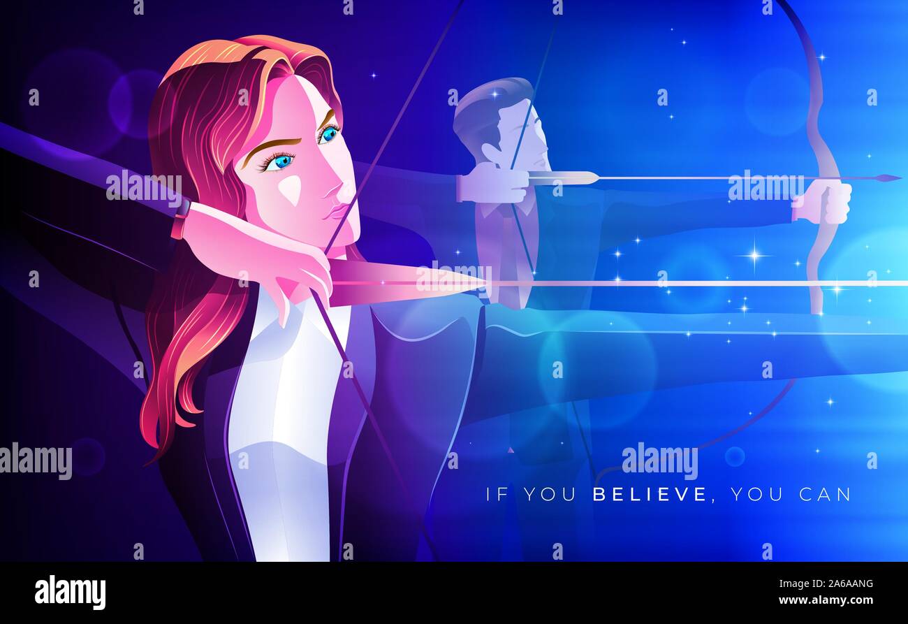 Posing with bow and arrow Stock Vector Images - Alamy