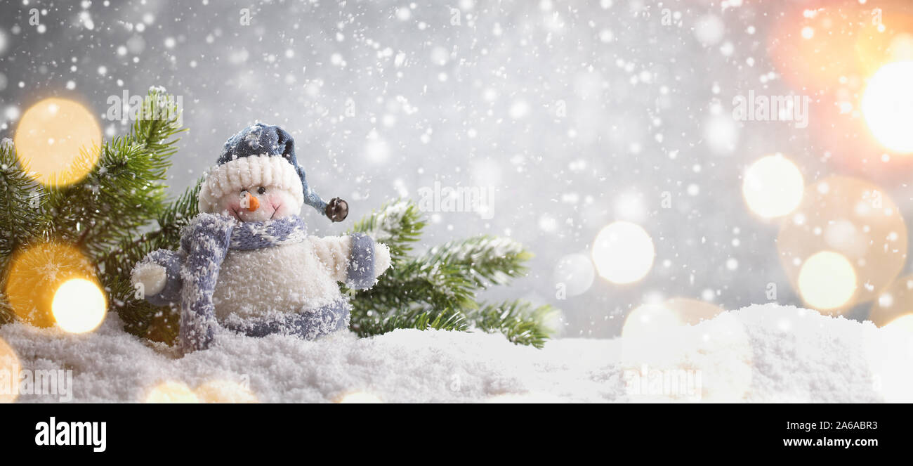 Fir branch on snow hi-res stock photography and images - Alamy