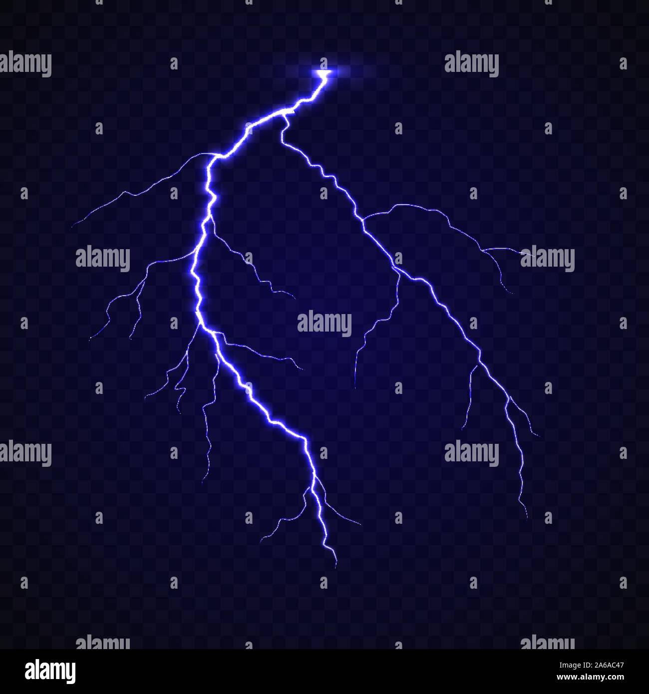 Realistic lightning thunder bold strike. Vector illustration Stock ...