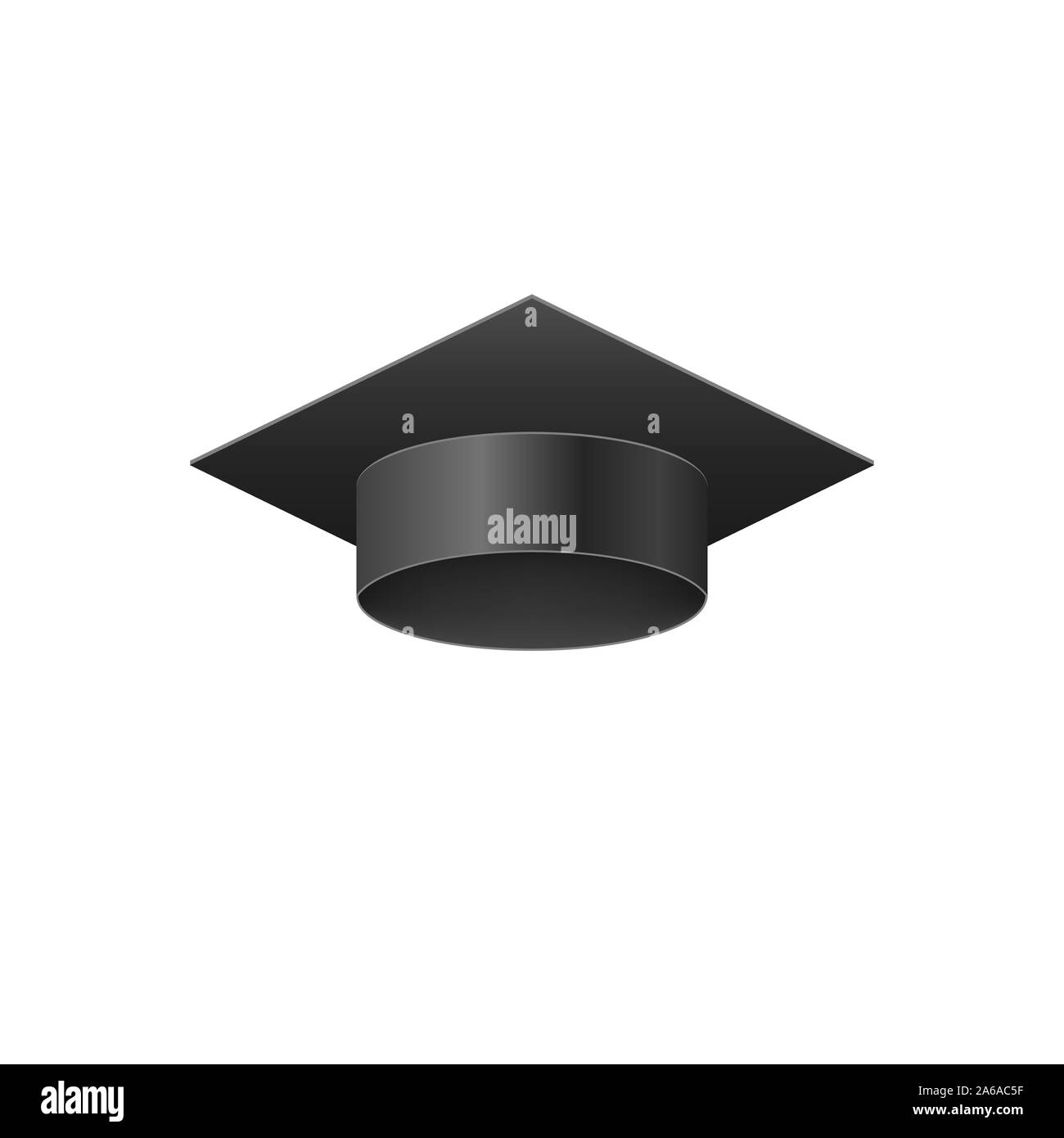 3d realistic Graduation university black cap. vector illustration Stock ...