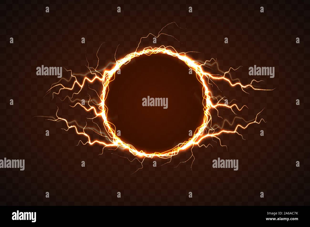 Electric circle with lightning effect. Energy flash ring Stock Vector ...
