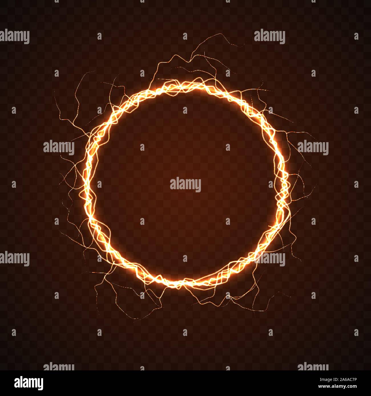 Electric circle with lightning effect. Energy flash ring Stock Vector ...