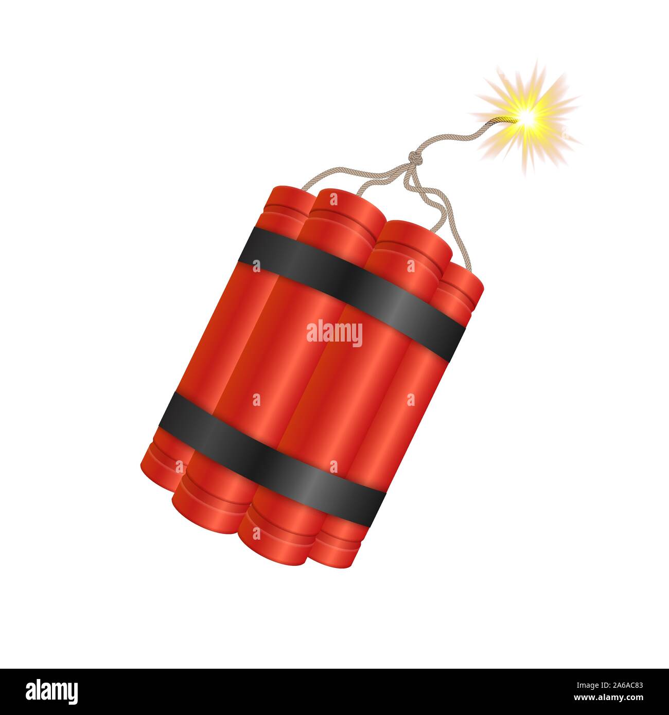 dynamite bomb stick with bickford fuse. Vektor illustration Stock ...