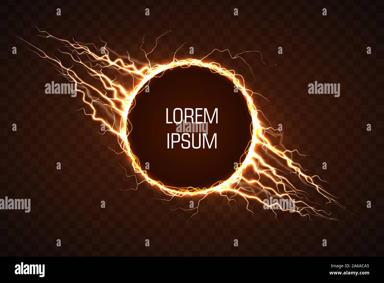 Electric circle with lightning effect. Energy flash ring Stock Vector ...