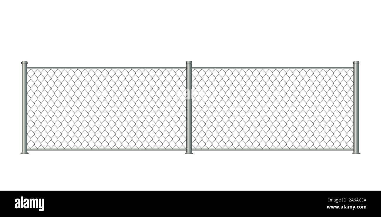Realistic metal chain link fence isolated Stock Vector Image & Art - Alamy