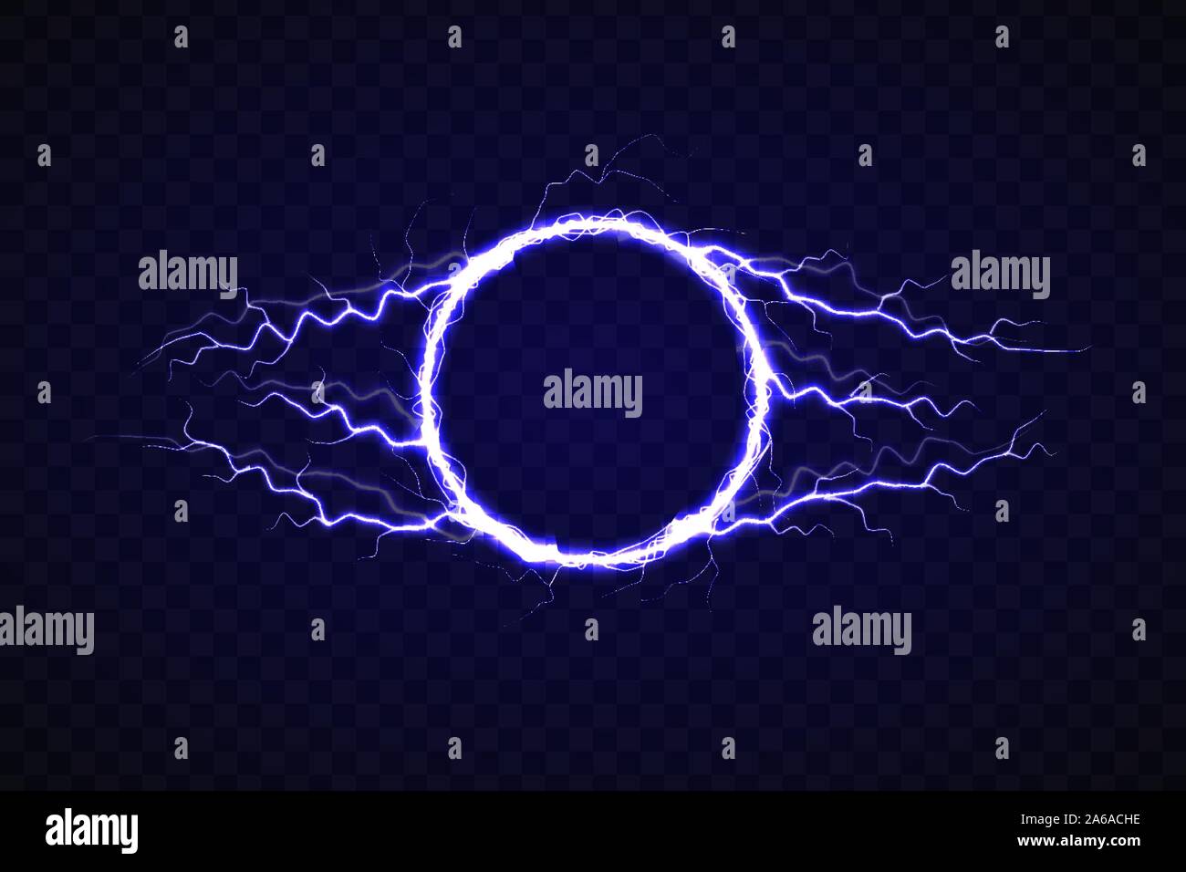 Electric circle with lightning effect. Energy flash ring Stock Vector ...
