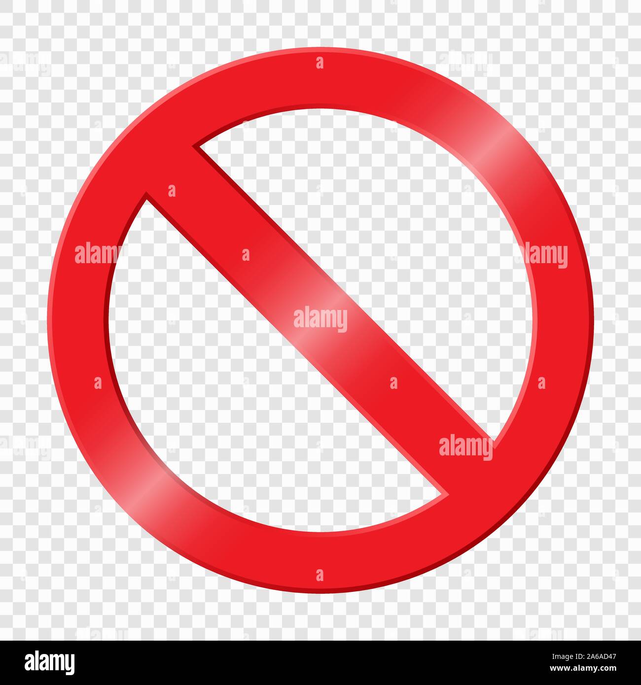 Prohibiting sign. Icon with red crossed circle on transparent Stock ...