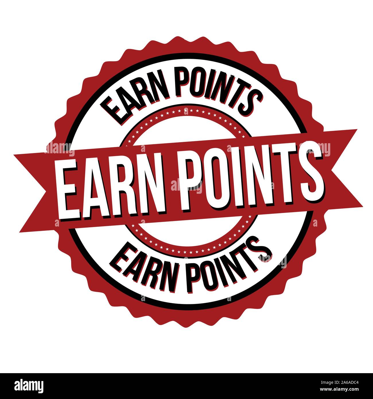 Earn points label or sticker on white background, vector illustration ...