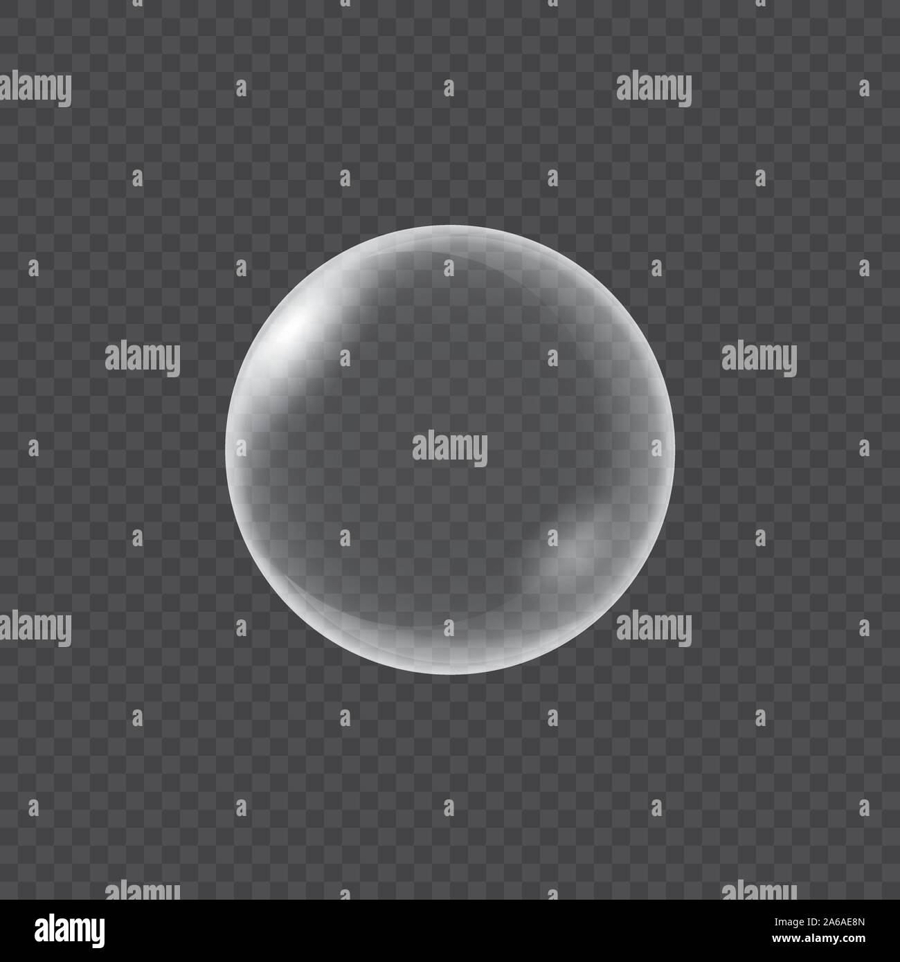 Realistic water bubble isolated on transparent background. Vector ...