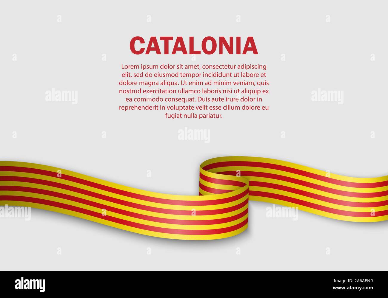 waving flag of Catalonia on white background. Template for design Stock ...