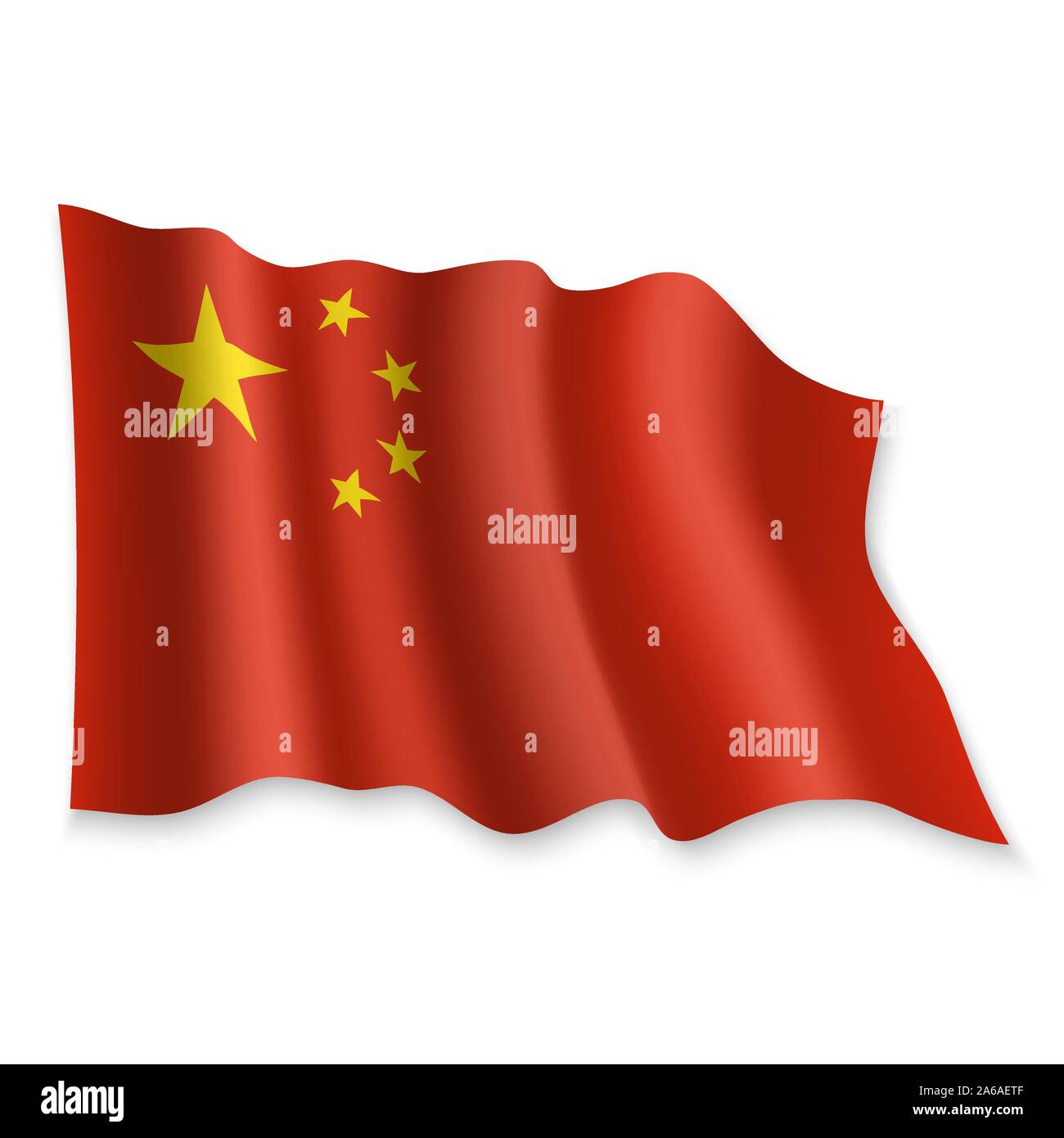 3D Realistic waving Flag of China on white background Stock Vector ...