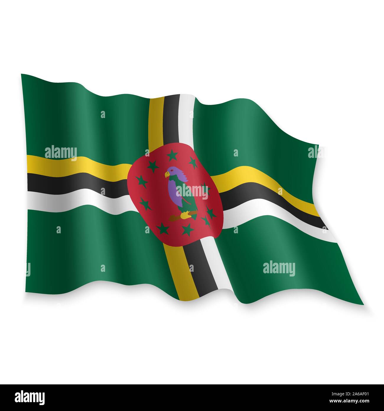 Dominica flag 3d realistic waving Stock Vector Images - Alamy