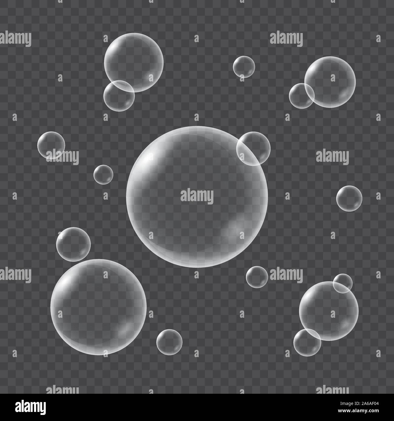 Realistic water bubbles isolated on transparent background. Vector ...