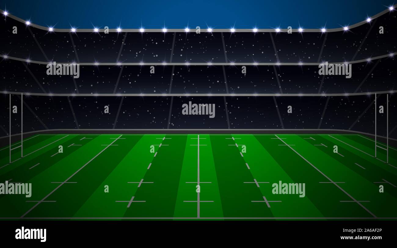 Empty rugby ground Stock Vector Images - Alamy