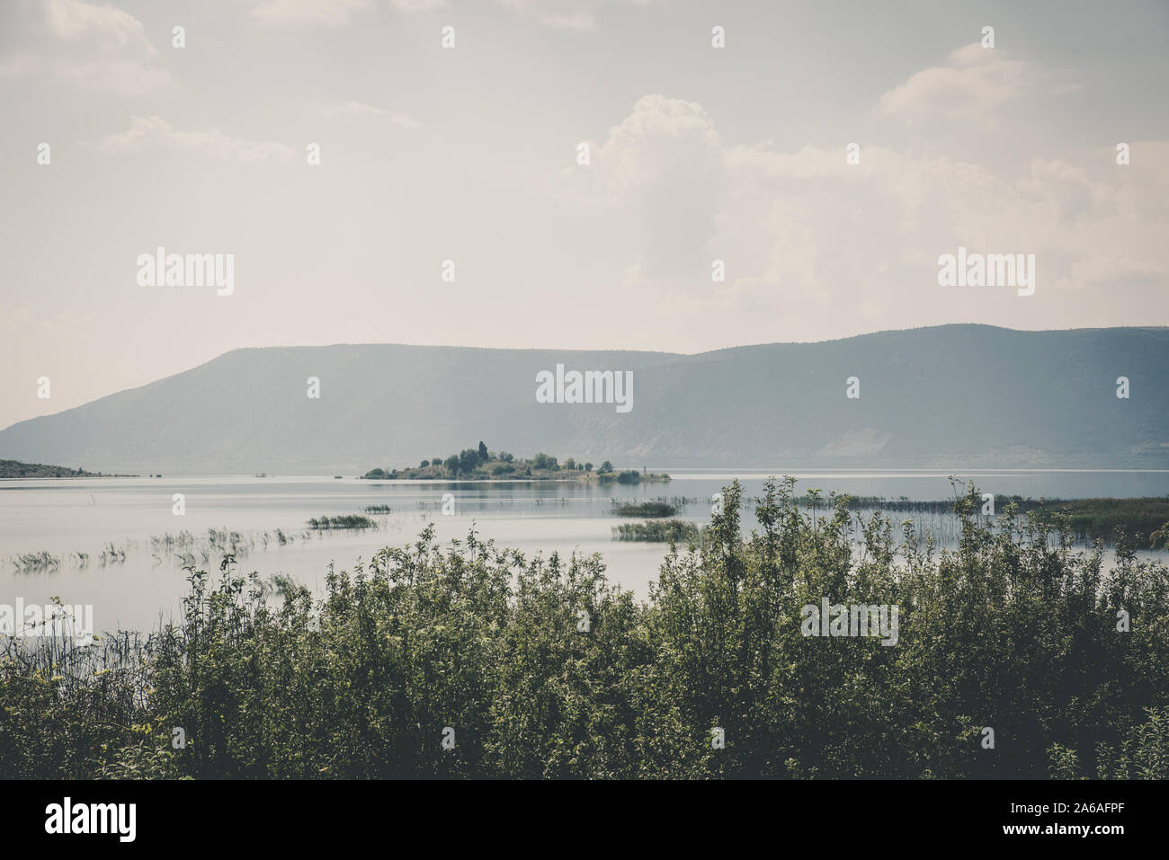 Lake Vegoritida as seen from Arnissa, in Florina Macedonia, Greece ...