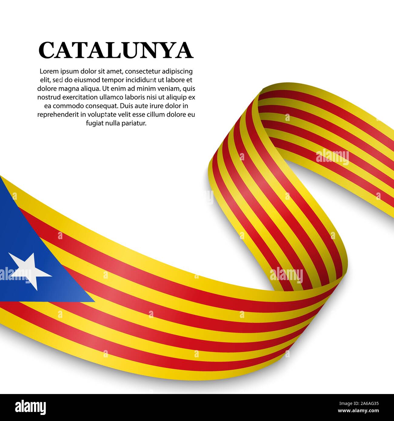 waving flag of Catalan Independentist - Estelada on white background ...