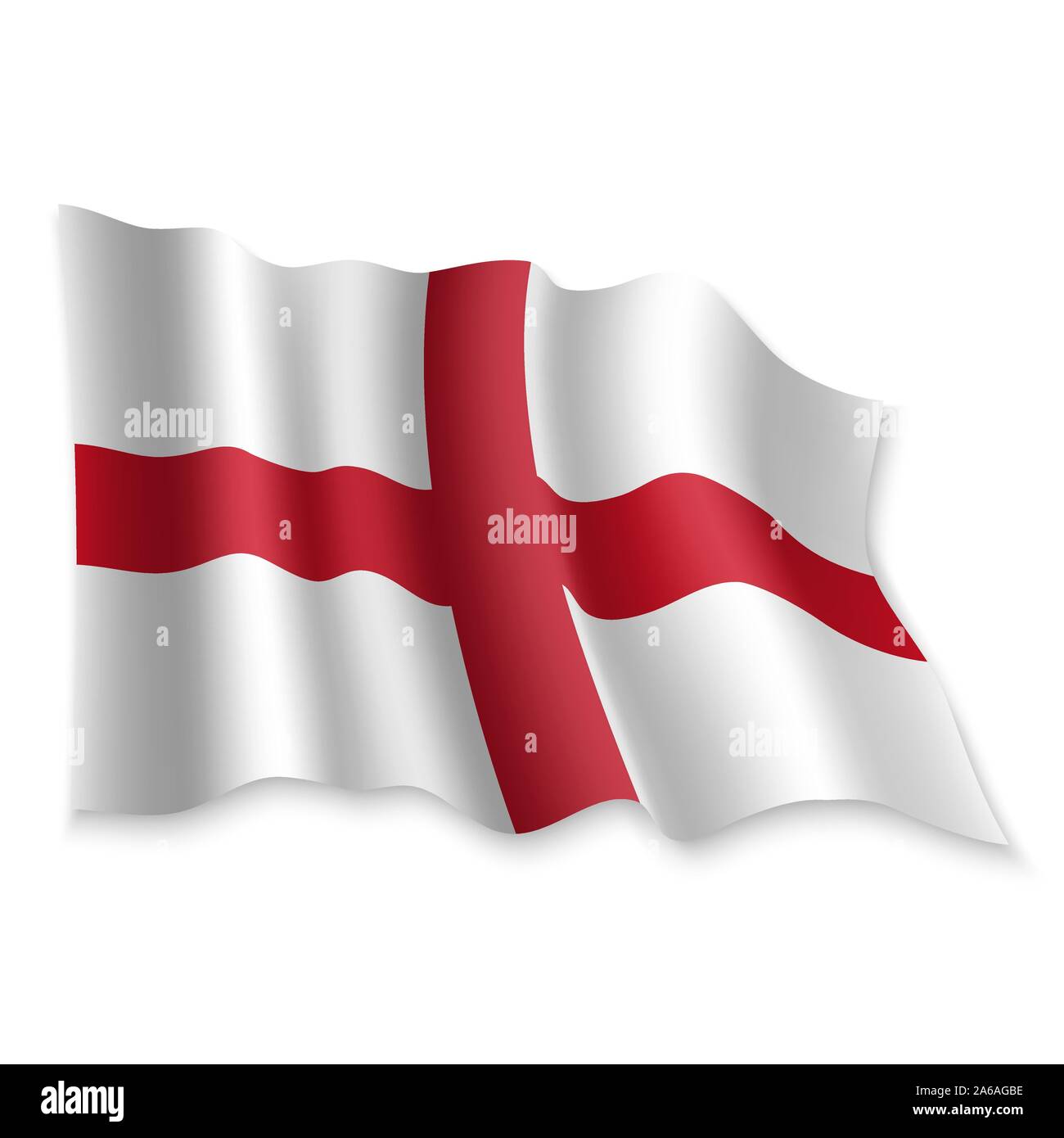 3D Realistic waving Flag of England on white background Stock Vector Image & Art - Alamy