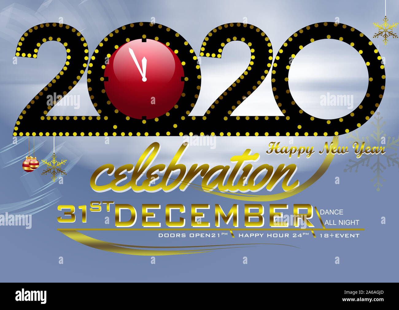 2020 celebration banner with new year eve count down concept Stock ...