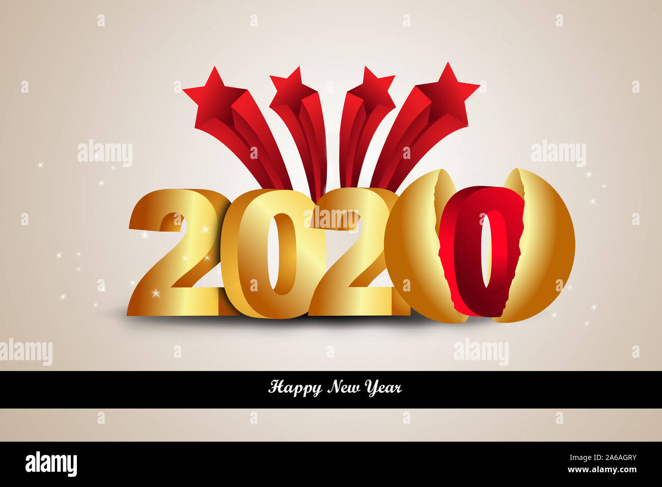 2020 celebration concept with golden text design, new year coming soon ...