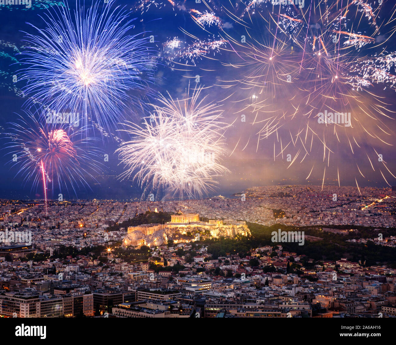 Acropolis fireworks hi-res stock photography and images - Alamy