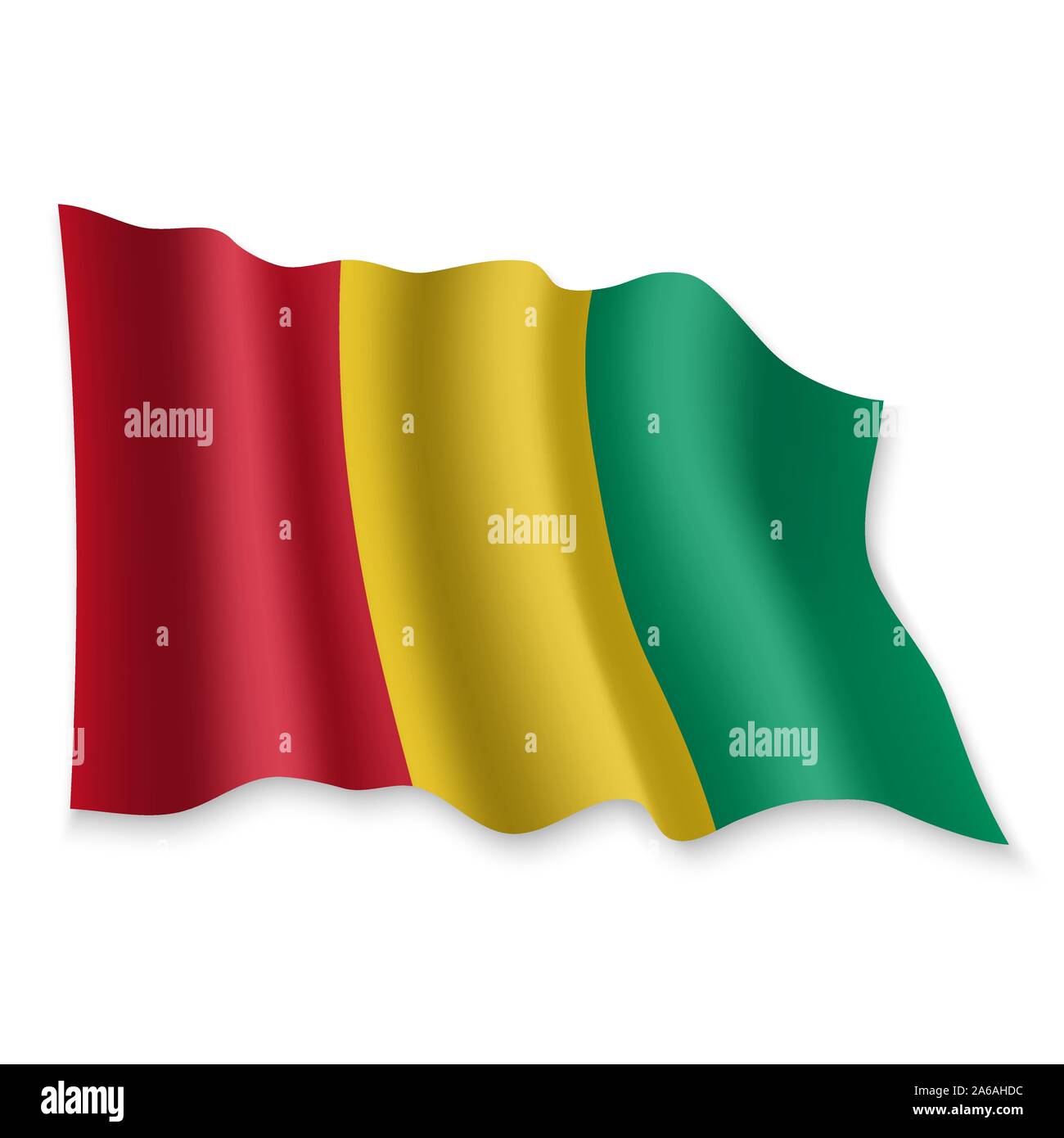 Guinea country flag realistic Cut Out Stock Images & Pictures - Alamy