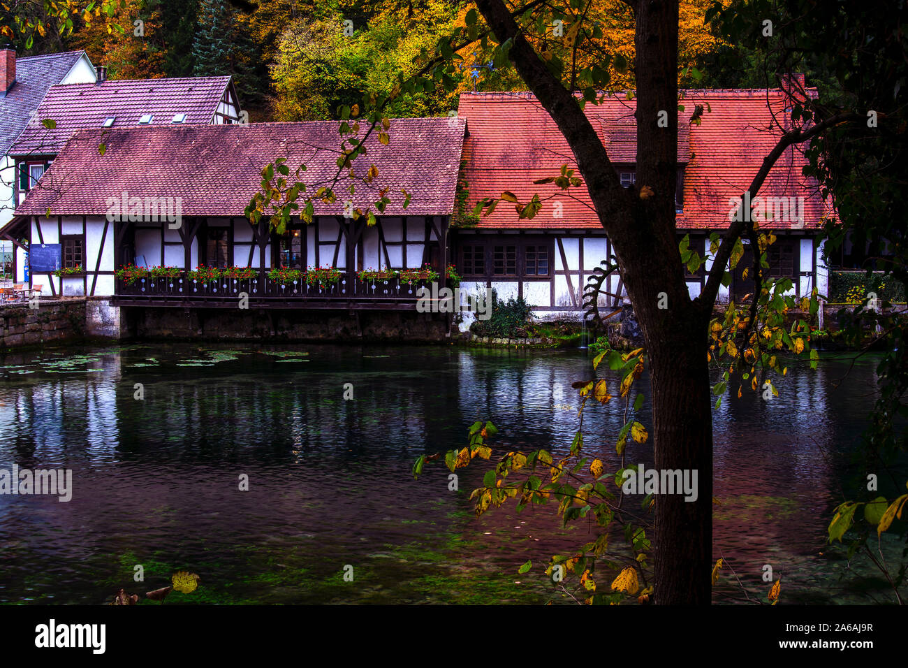 Historic Hammer Mill at the Blautopf Blaubeueren Stock Photo - Alamy