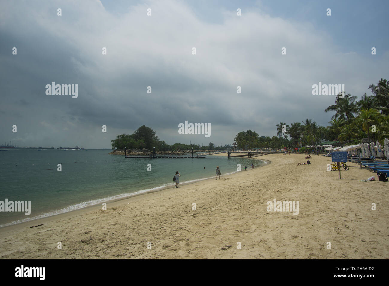 A beautiful sunny day at the beach in Sentosa island a very clean ...